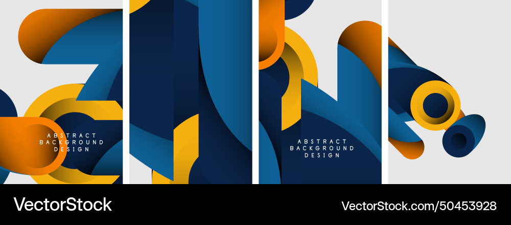 Abstract round shapes and circles poster designs Vector Image