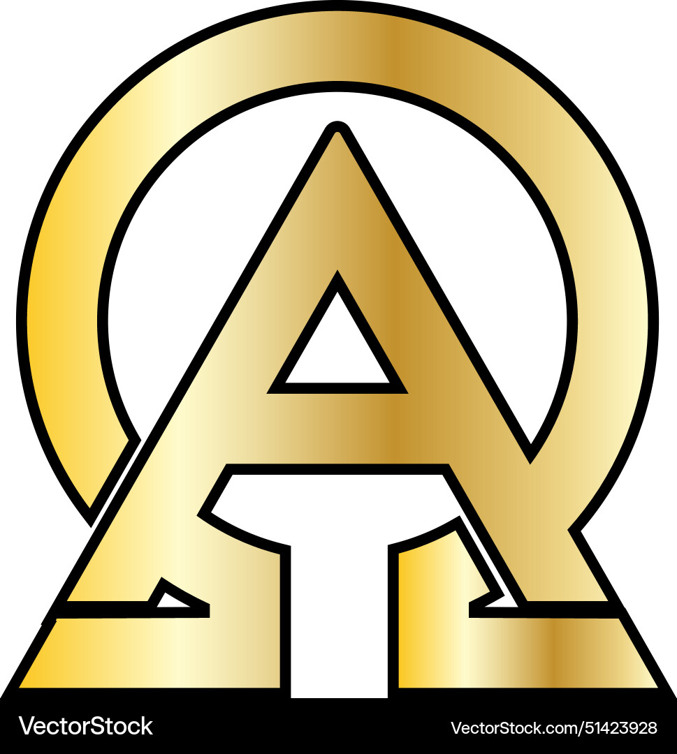 Alpha omega logo design a icon set Royalty Free Vector Image