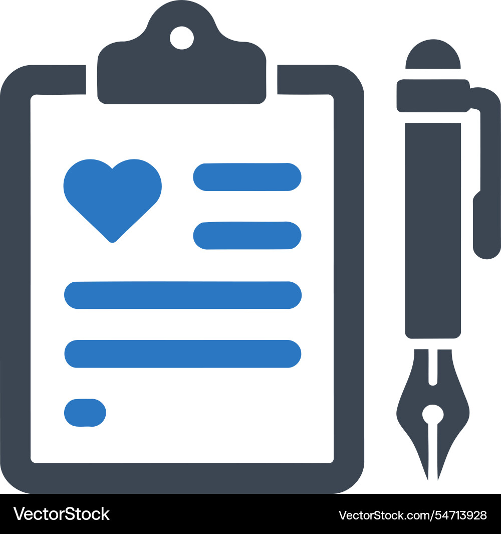Health document clipboard icon Royalty Free Vector Image