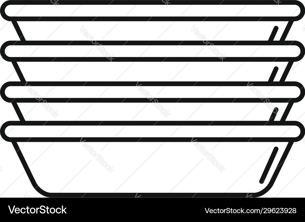 Plastic plates icon outline style Royalty Free Vector Image