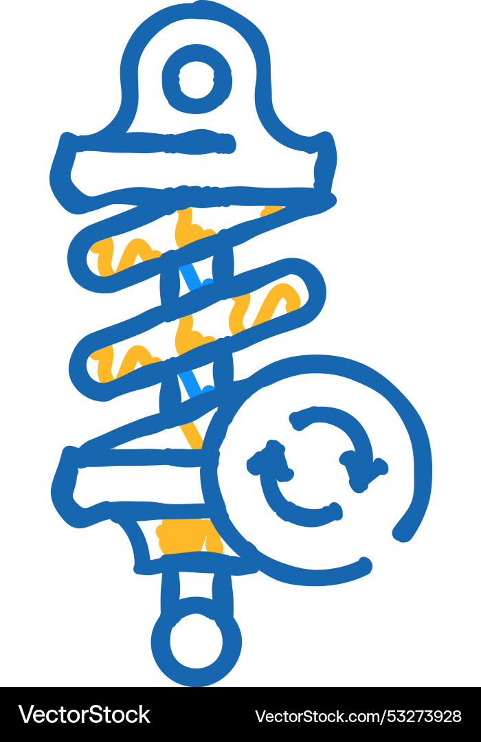 Replacing shock absorber icon doodle Royalty Free Vector