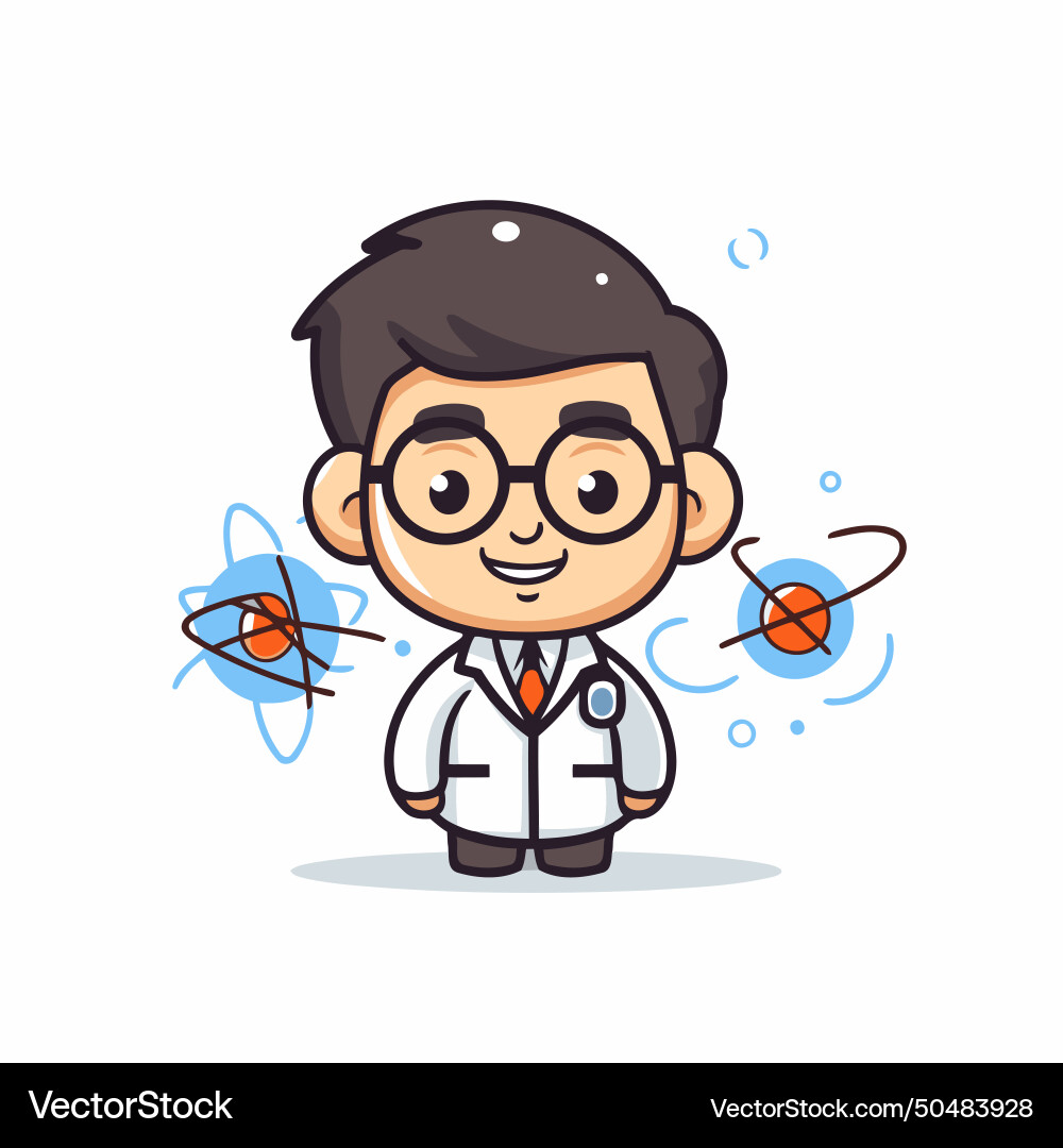 Scientist doctor cartoon character science Vector Image
