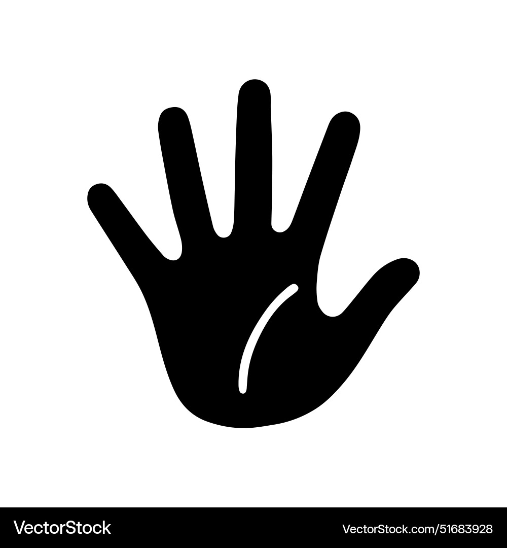 Stop hand icon black human isolated Royalty Free Vector