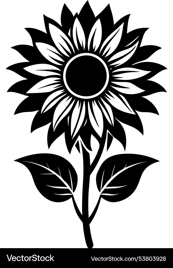 Stylized sunflower silhouette design Royalty Free Vector