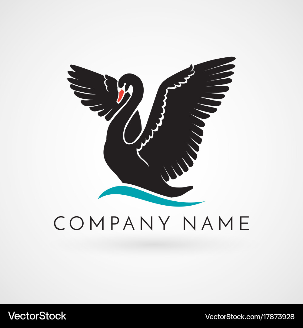 Swan logo sign emblem-22 Royalty Free Vector Image