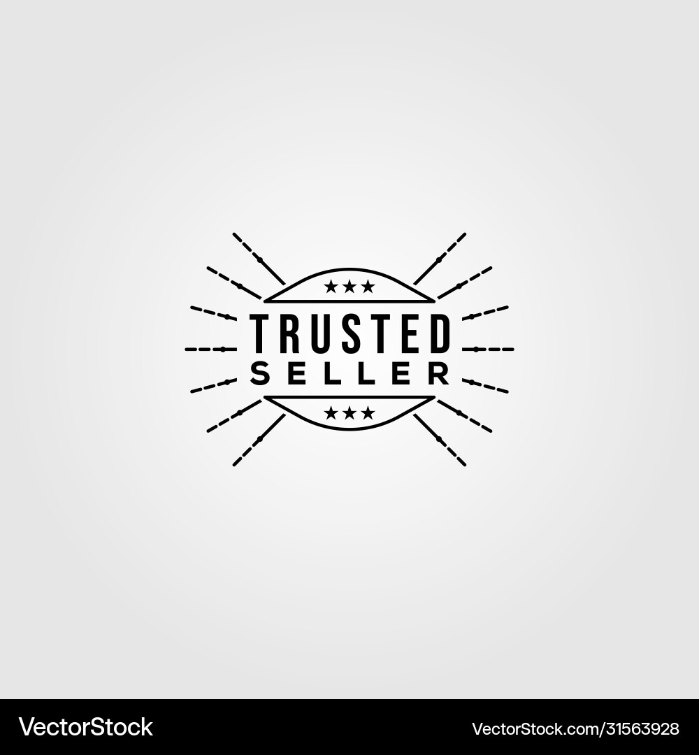 Trusted seller logo sunburst minimalist Royalty Free Vector