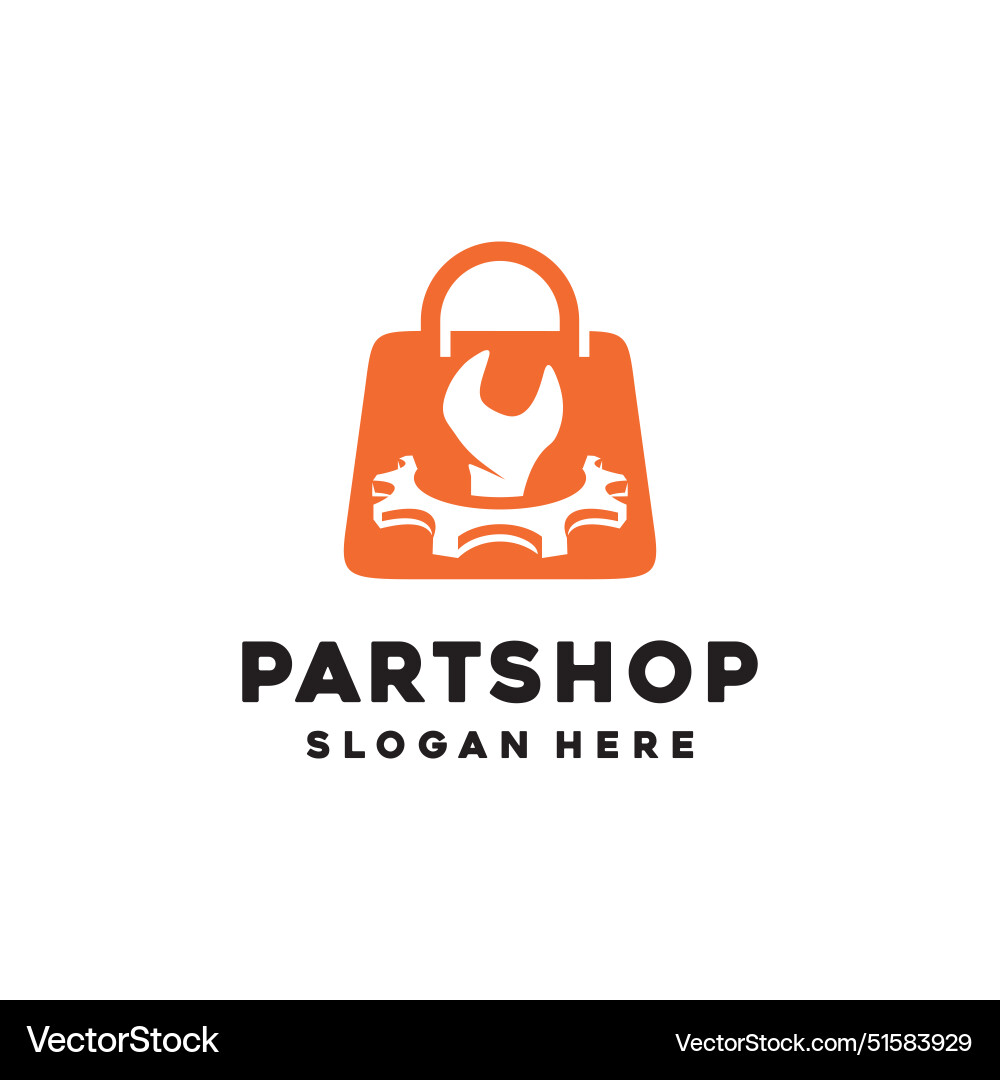Automotive spare part shop logo Royalty Free Vector Image