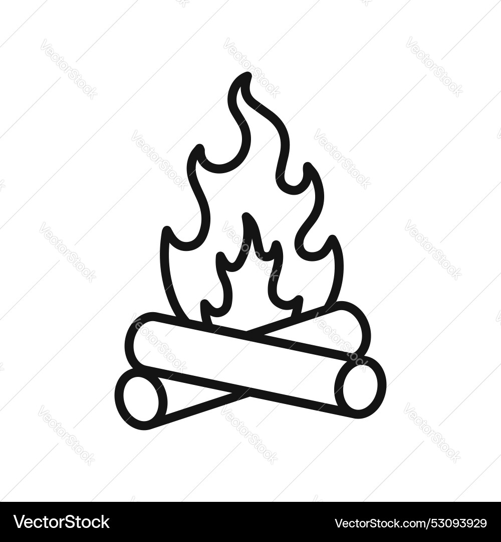 Campfire icon isolated on white background Vector Image