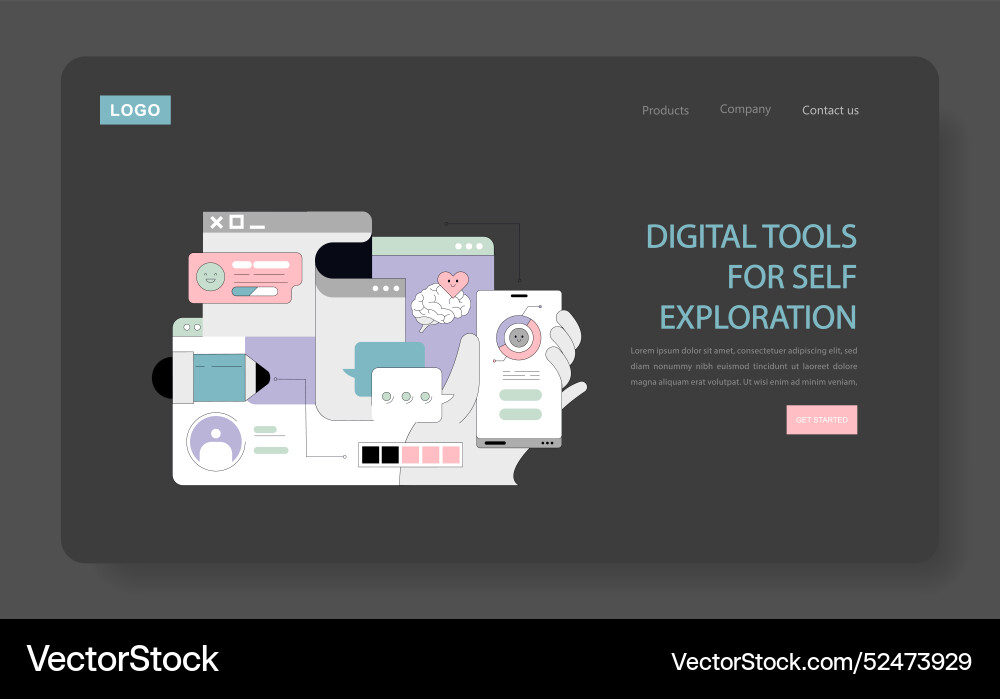 Humanistic psychology flat Royalty Free Vector Image