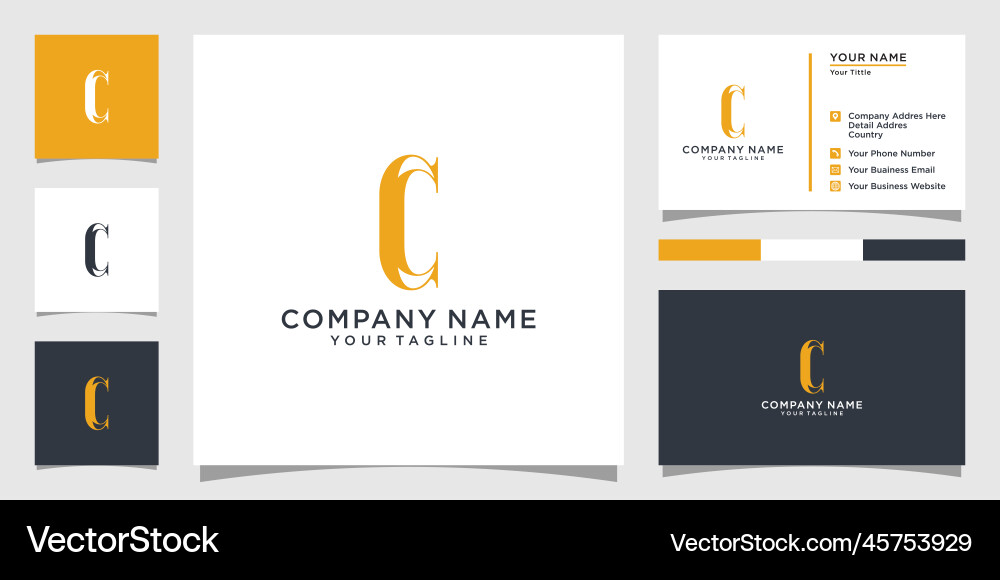 Initial letter c or cc logo design concept Vector Image