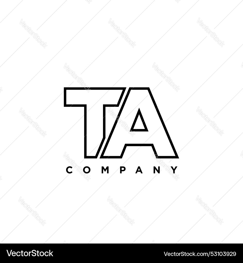 Letter t and a ta logo design template minimal Vector Image