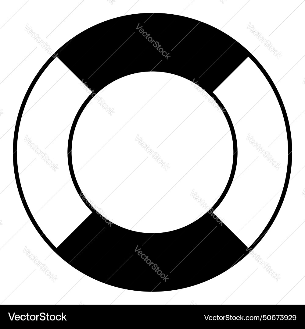 Lifebuoy black and white color Royalty Free Vector Image