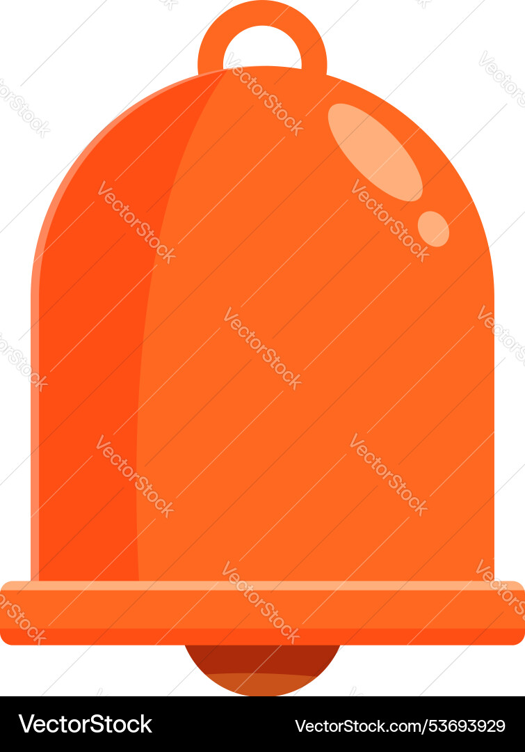 Orange bell announcing important event ringing Vector Image