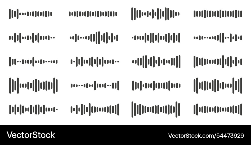 Set of chat voice message digital sound wave Vector Image