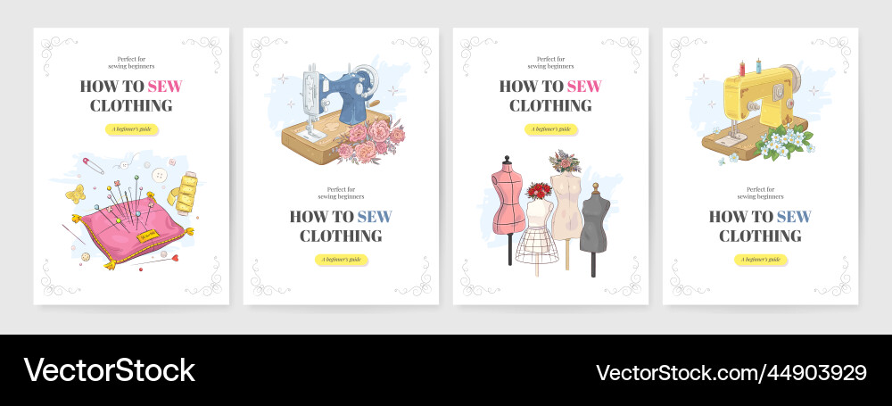 Sewing Course: Beginner's Guide Royalty Free Vector Image