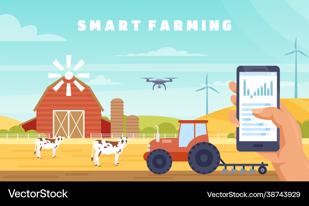 Smart Farming Technology Royalty Free Vector Image