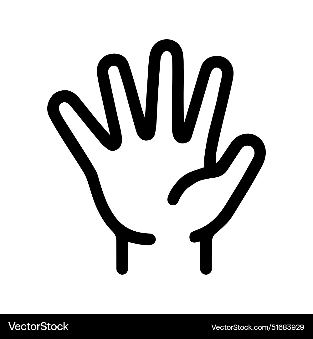 Stop hand icon black human isolated Royalty Free Vector