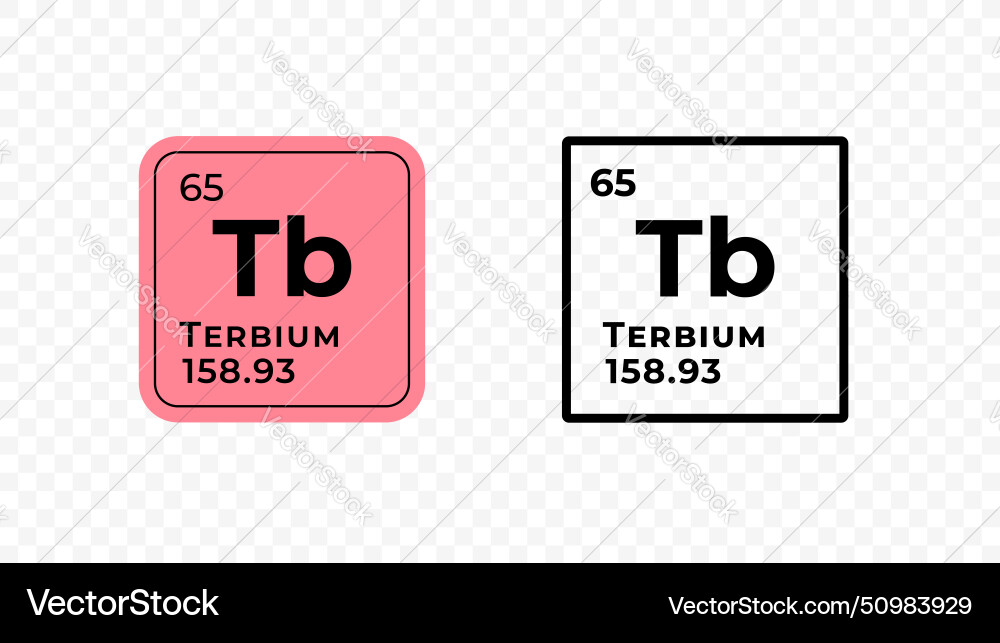 Terbium perdiodic table of elements design Vector Image
