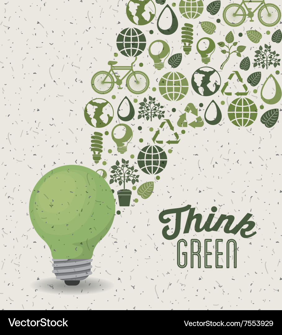 Think green design Royalty Free Vector Image - VectorStock