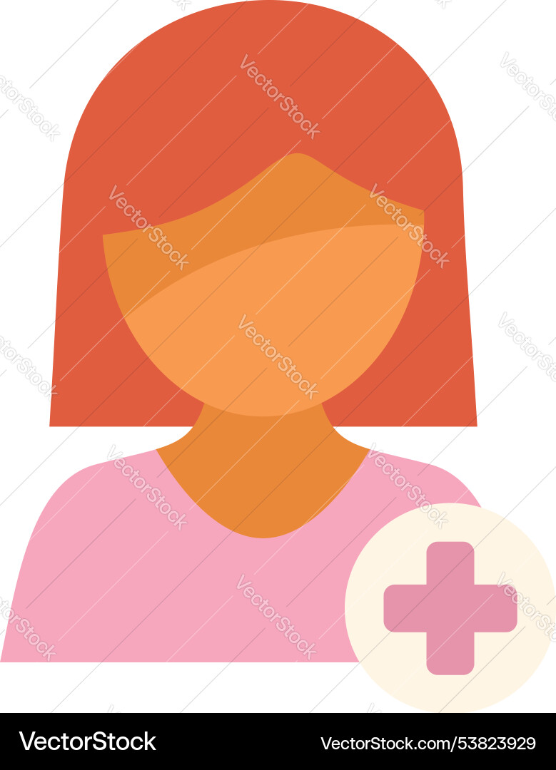 Woman avatar adding a new contact icon Royalty Free Vector
