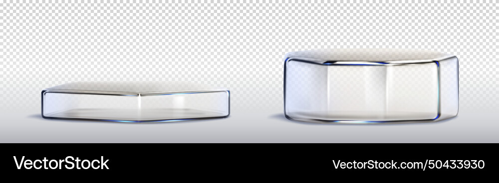 3d pentagon and hexagon glass platforms Royalty Free Vector