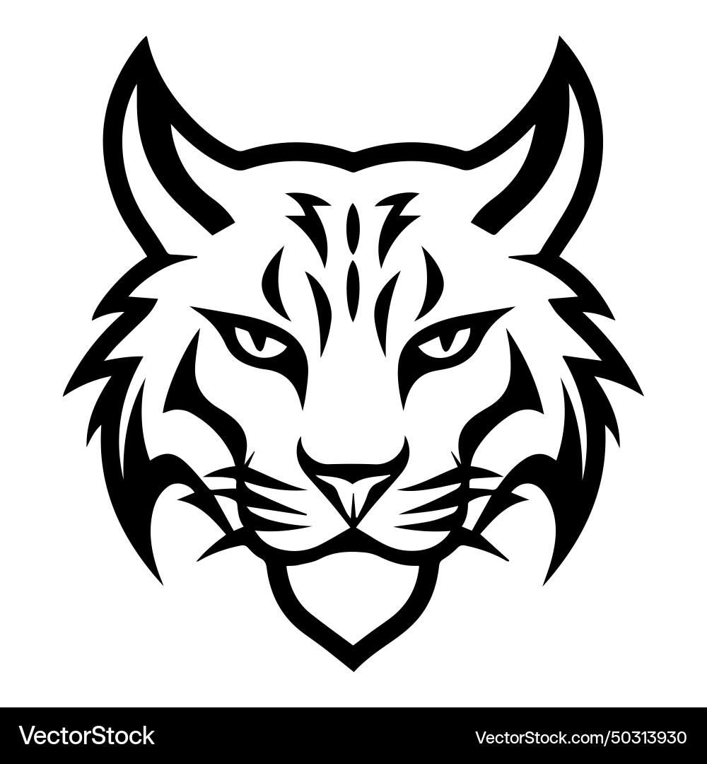 Bobcat flat icon isolated on white background Vector Image