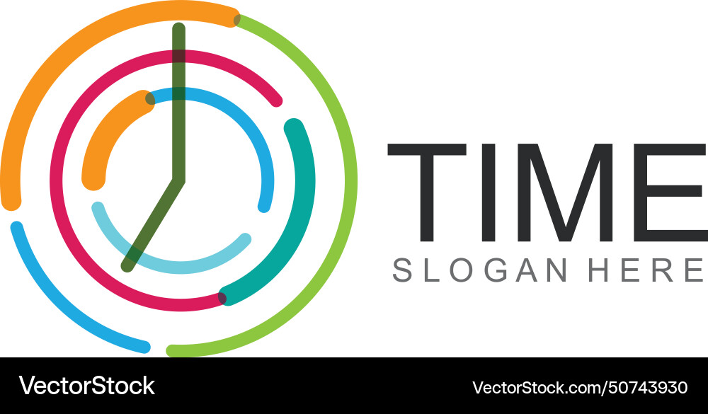 Business clock logo template Royalty Free Vector Image
