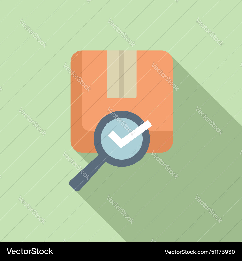 Confirm shopping parcel icon flat card Royalty Free Vector