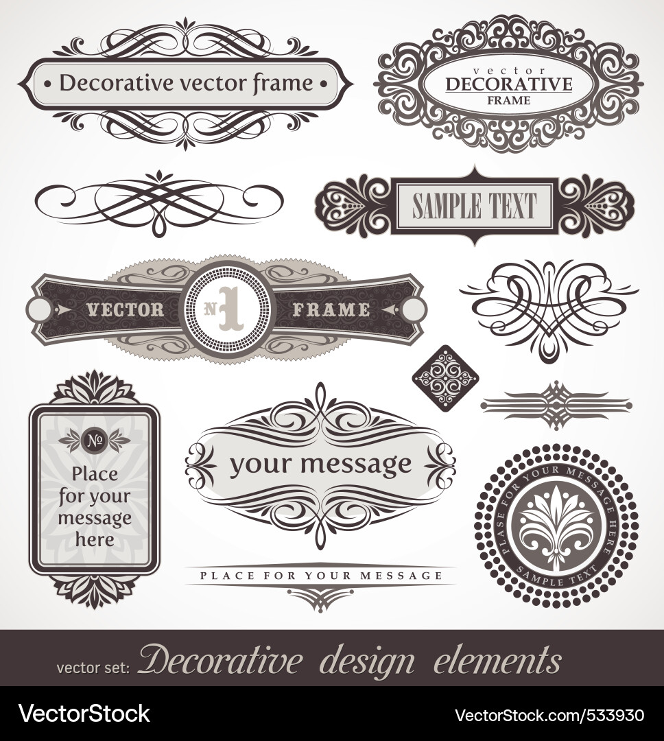 Design elements page decor Royalty Free Vector Image