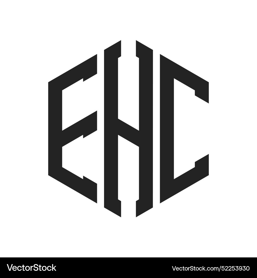 Ehc logo design initial letter monogram Royalty Free Vector