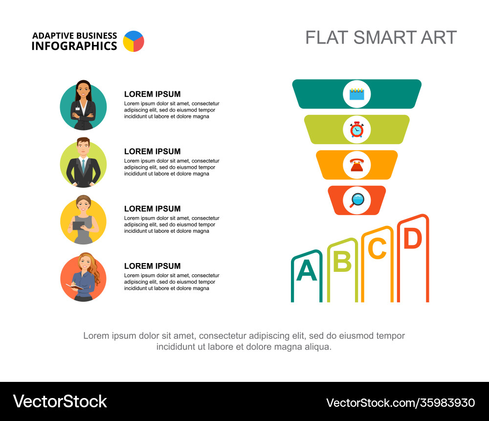 Four elements plan process chart template Vector Image