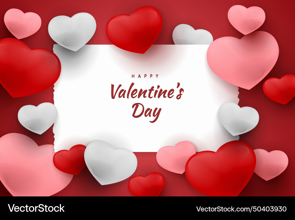 Happy valentines day background hearts Royalty Free Vector