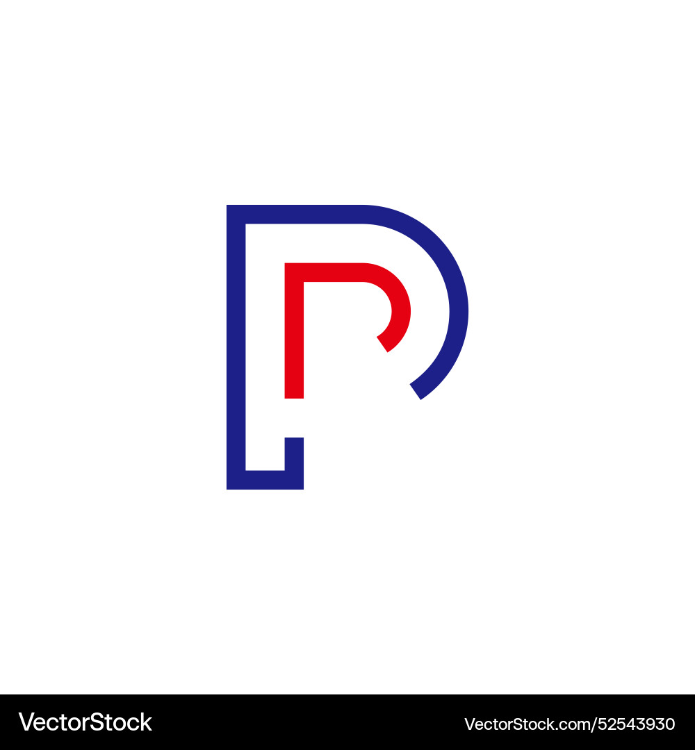 Letter pr colorful arrow simple logo Royalty Free Vector