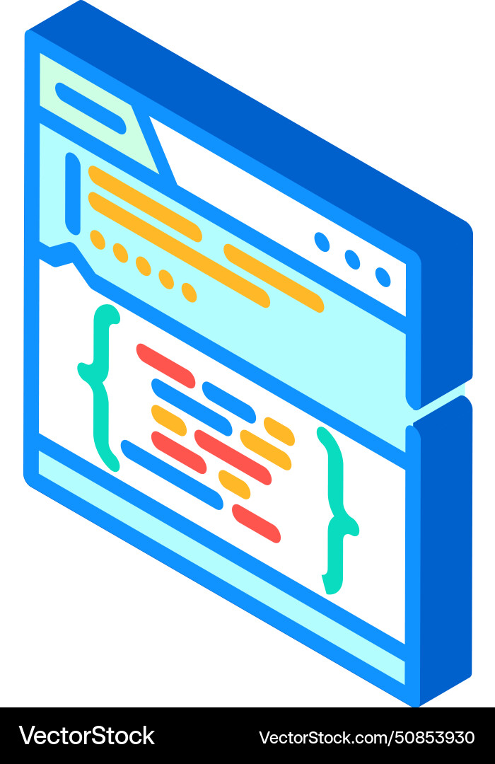 Schema markup seo isometric icon Royalty Free Vector Image