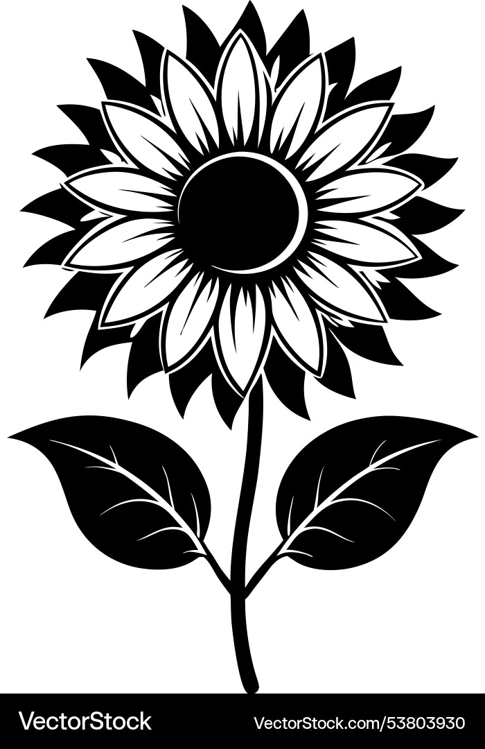 Stylized sunflower silhouette design Royalty Free Vector