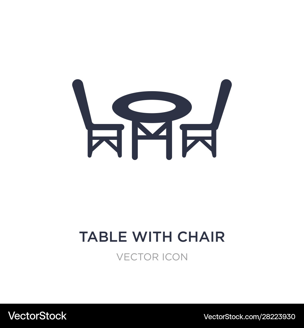 Table with chair icon on white background simple Vector Image