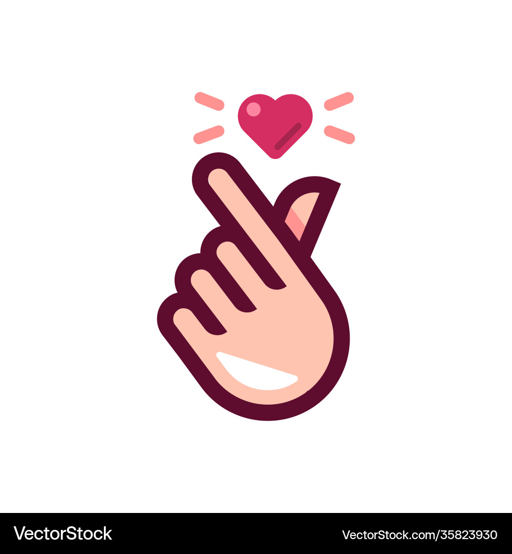 Trendy mini heart love sticker korean Royalty Free Vector
