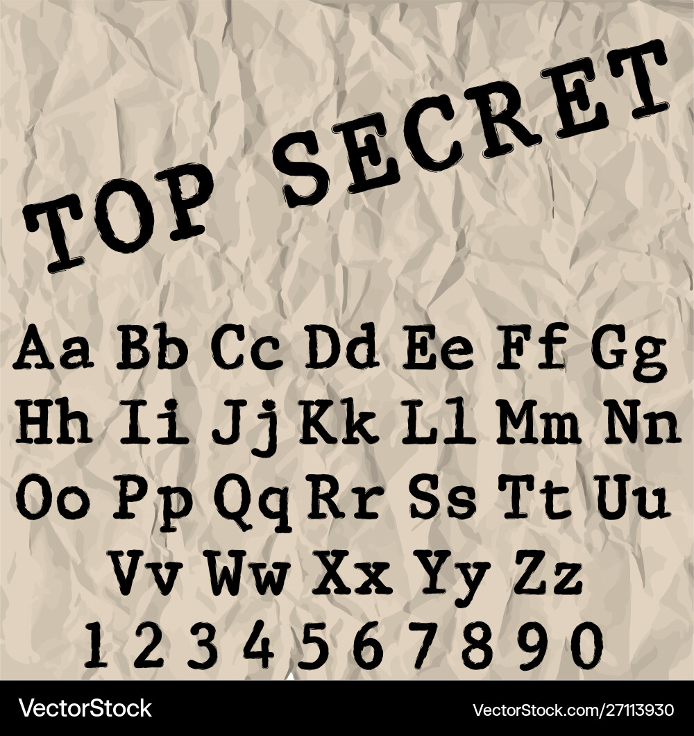 Typewriter font Royalty Free Vector Image - VectorStock