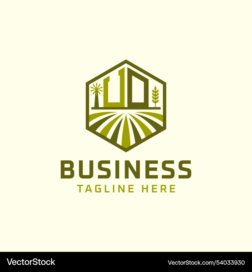 Ud farm logo design modern agro Royalty Free Vector Image