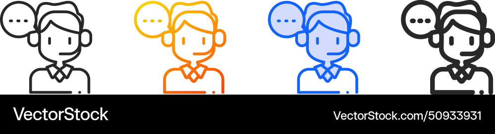 Avatar iconthin linear gradient blue stroke Vector Image