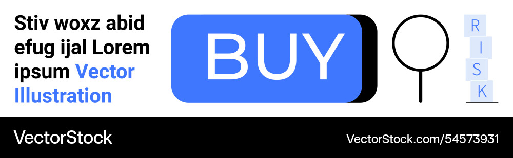 Digital purchase button with magnifying glass Vector Image