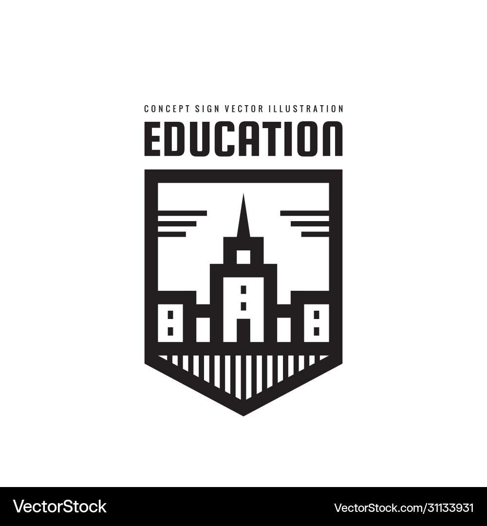 Education Building Logo Concept Royalty Free Vector Image