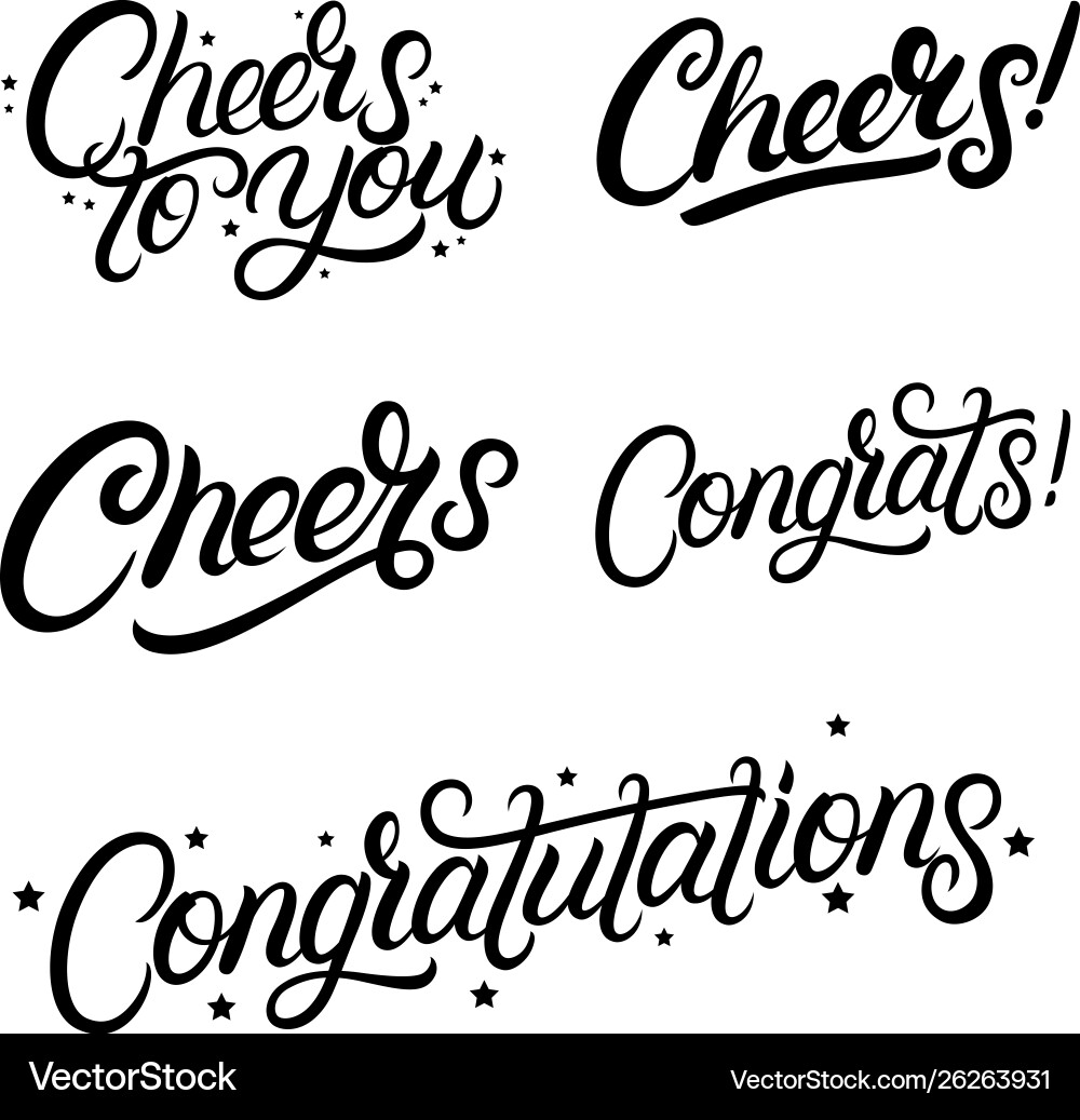 Handwritten Celebration Quotes Royalty Free Vector Image