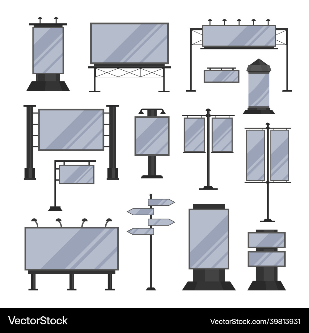 Street ad places set Royalty Free Vector Image