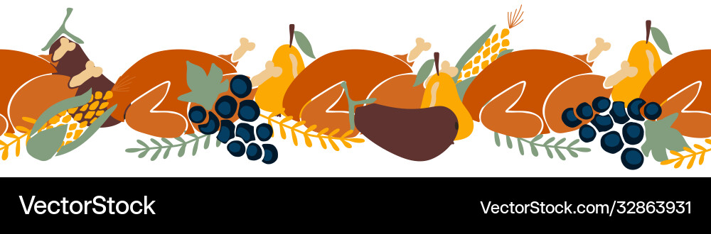 Thanksgiving Dinner Border Royalty Free Vector Image