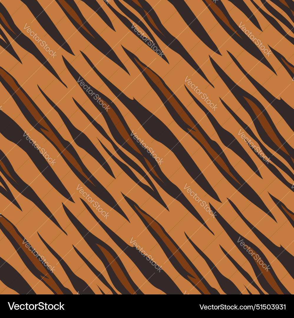 Tiger animal print pattern seamless tile Vector Image