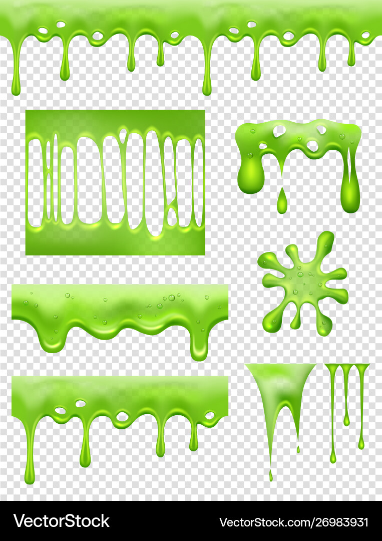 Toxic Green Slime Drips & Flows Royalty Free Vector
