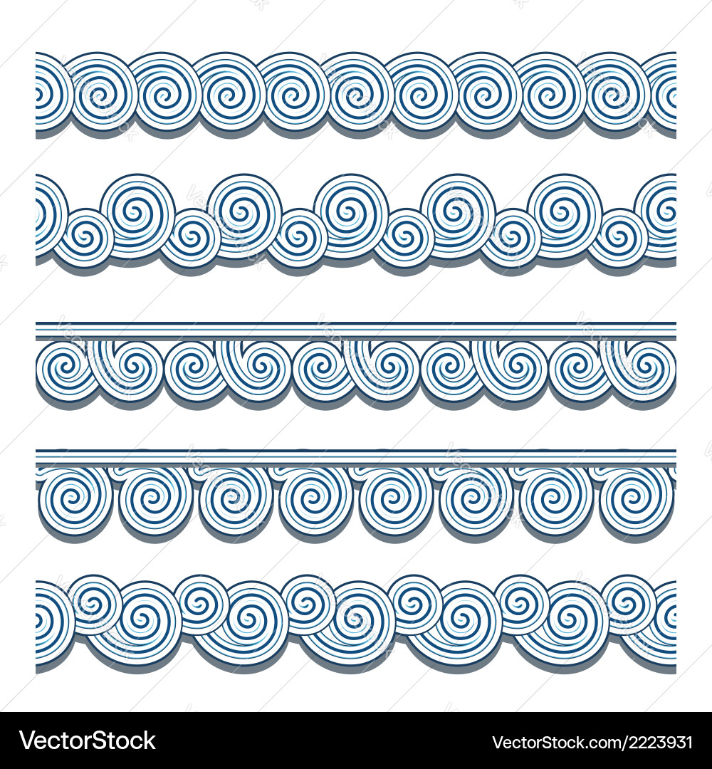 Wave borders Royalty Free Vector Image - VectorStock