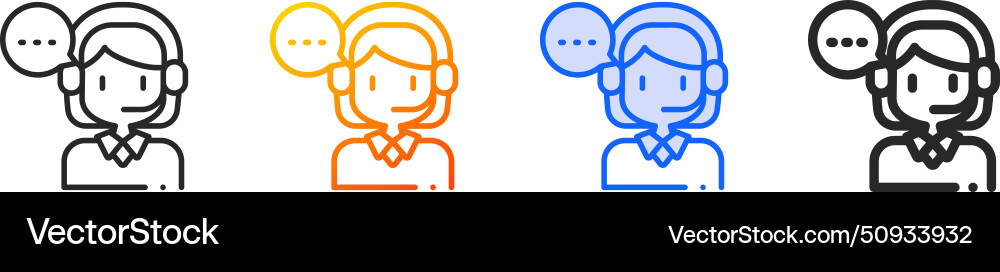 Avatar iconthin linear gradient blue stroke Vector Image