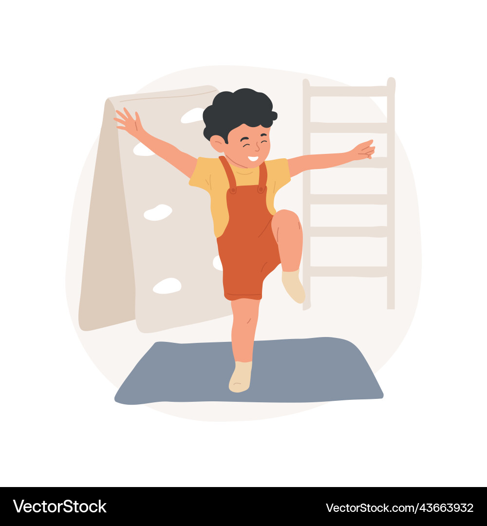 Balancing on one foot isolated cartoon Royalty Free Vector